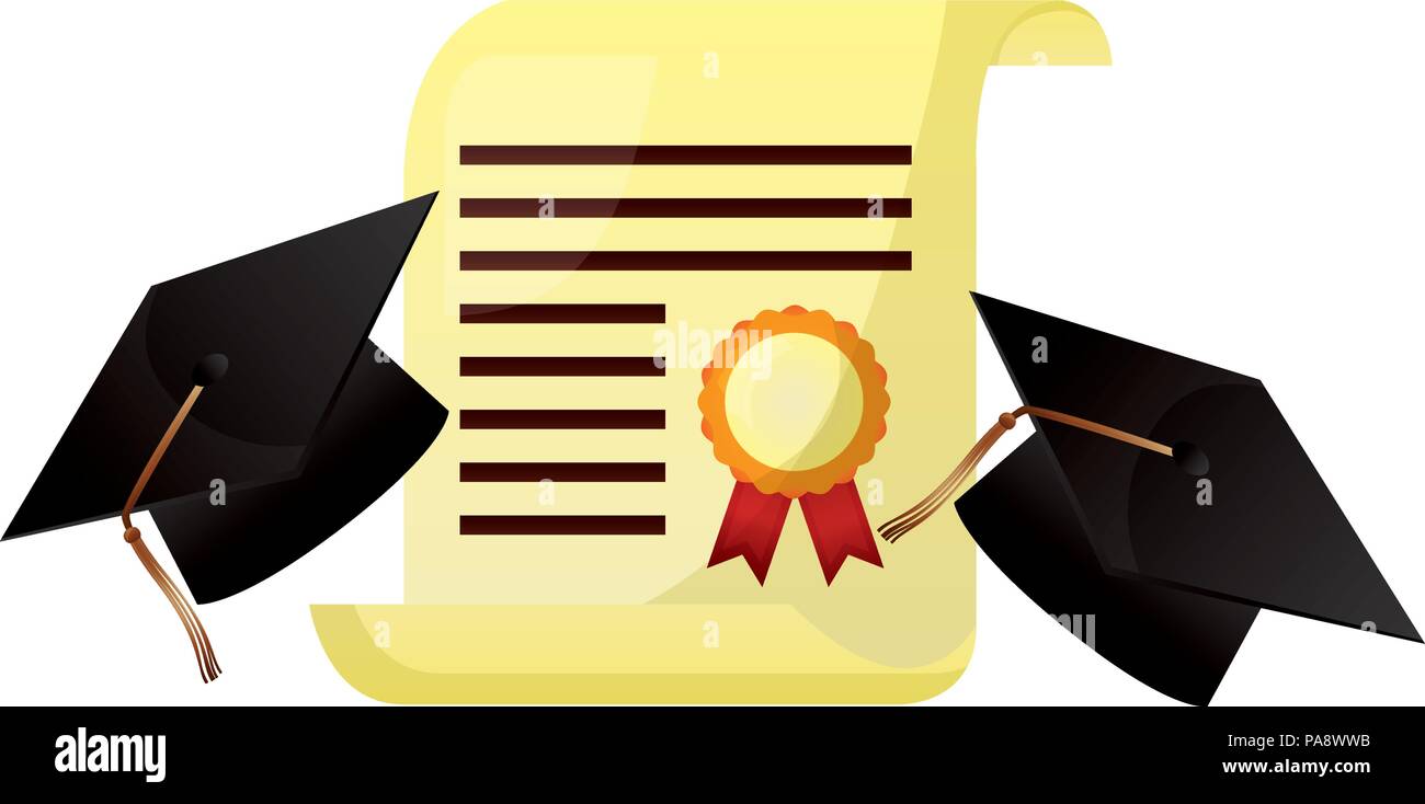 two graduation hat and school certificate Stock Vector Image & Art - Alamy
