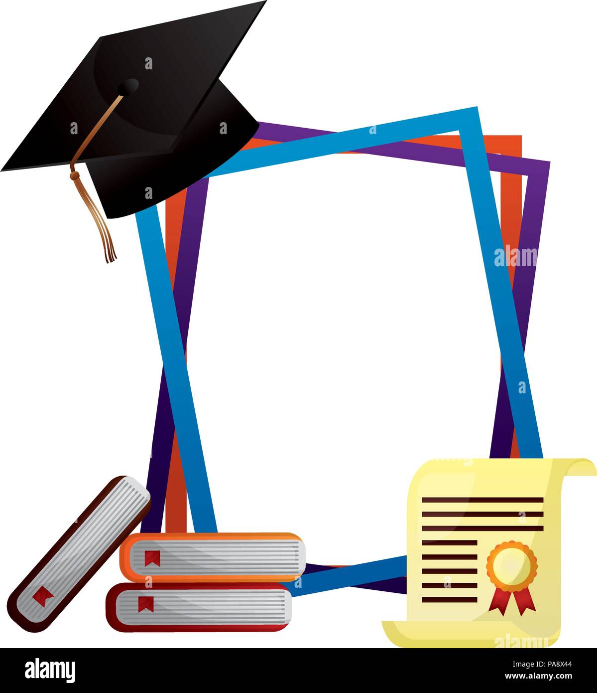 graduation hat books certificate frames Stock Vector Image & Art - Alamy