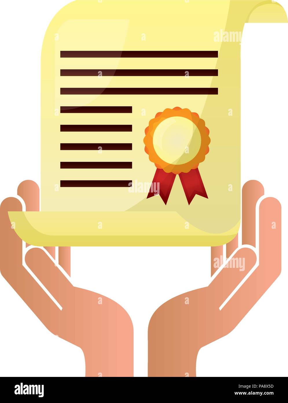 hand holding school certificate award Stock Vector Image & Art - Alamy