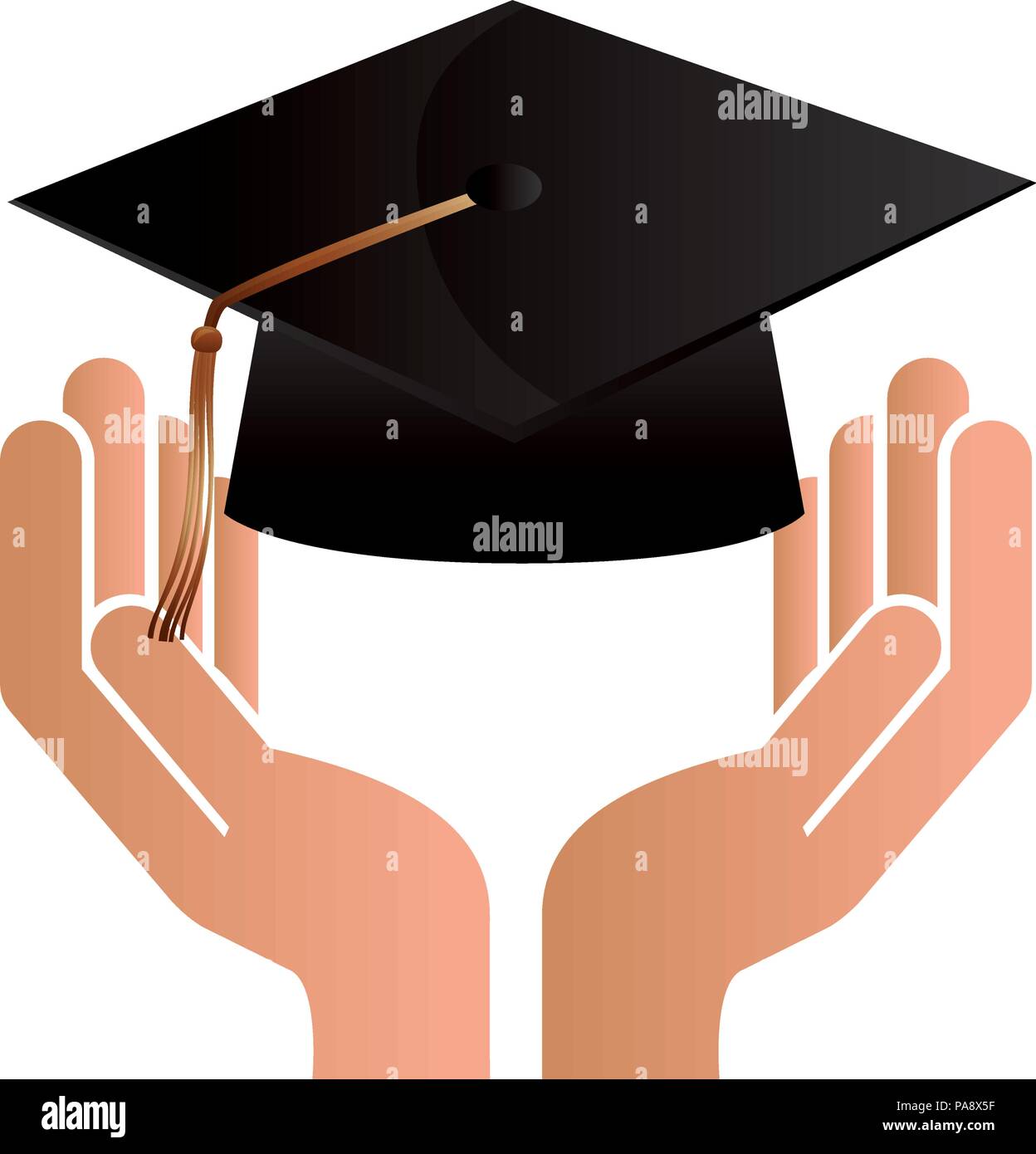 Graduation cap throwing hands vector hi-res stock photography and ...