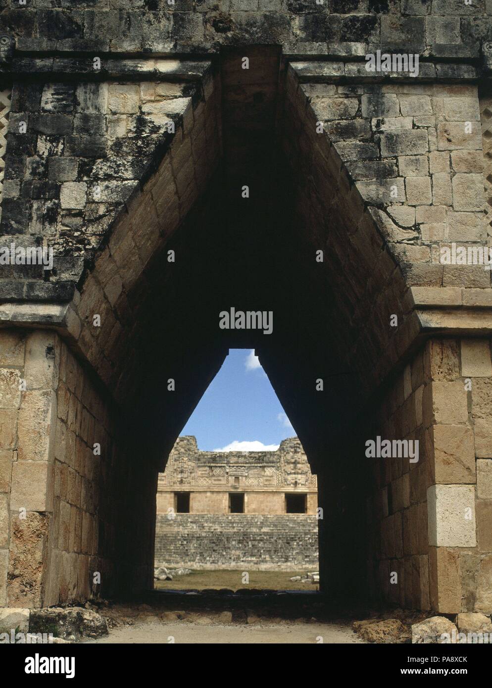 CUADRANGULO DE LAS MONJAS-EDIFICIO SUR-PUERTA CON ARCO MAYA. Location ...