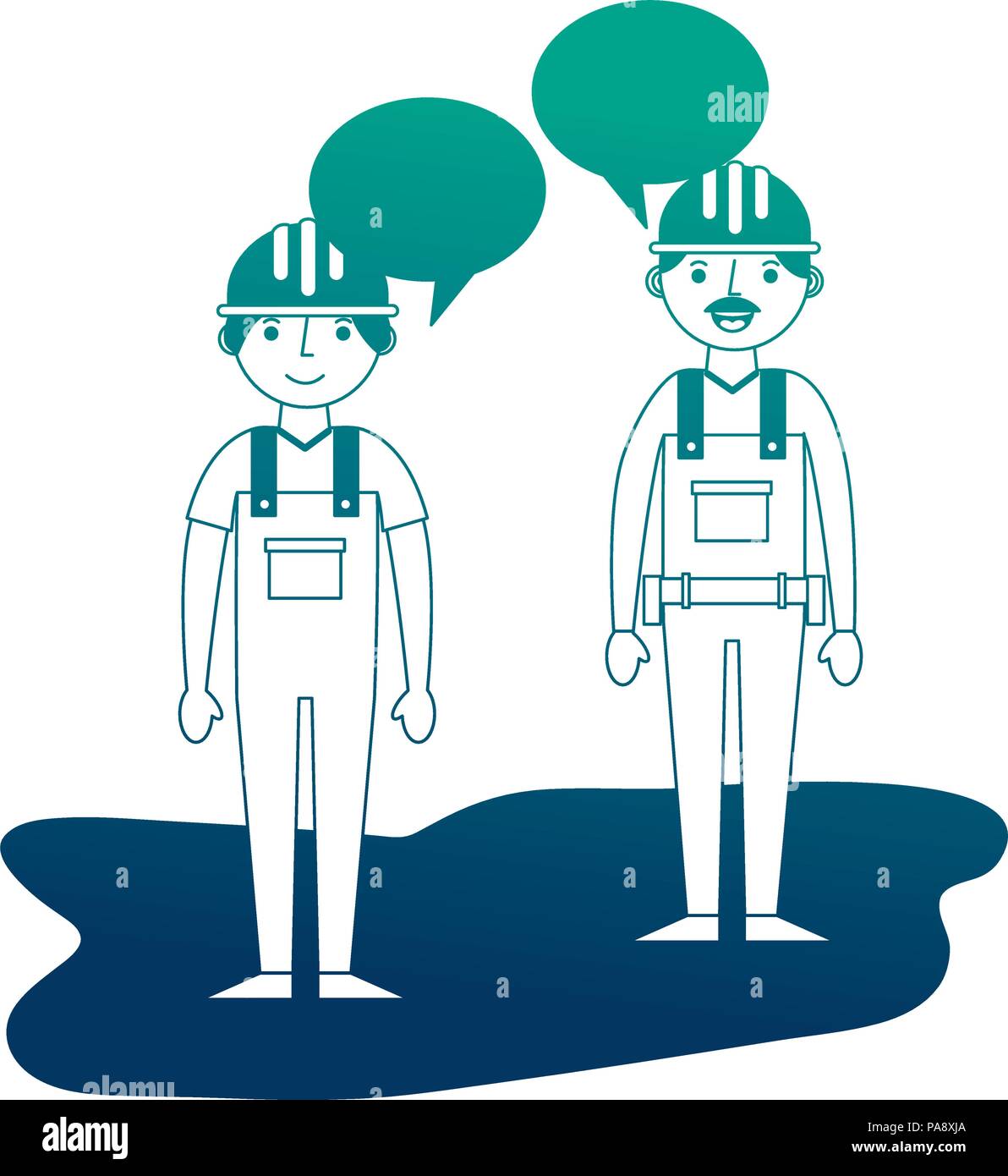 Construction workers talking Stock Vector Images - Alamy