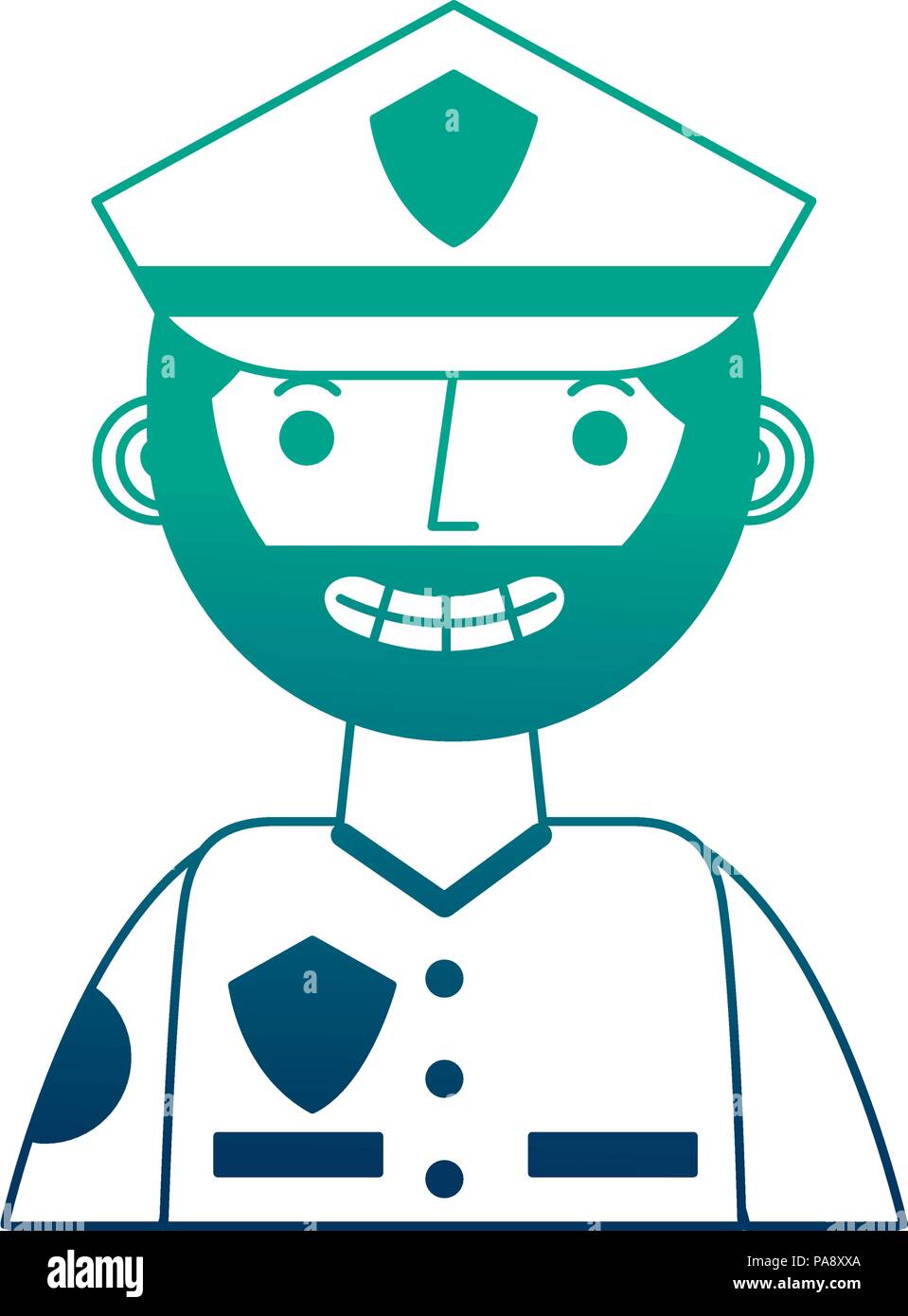 Portrait man in police uniform Stock Vector Images - Alamy