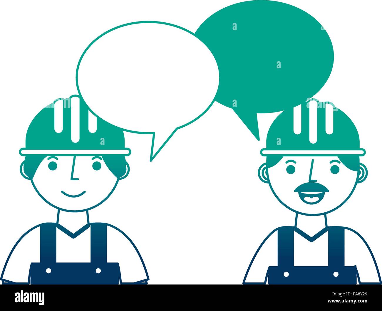Construction workers talking Stock Vector Images - Alamy