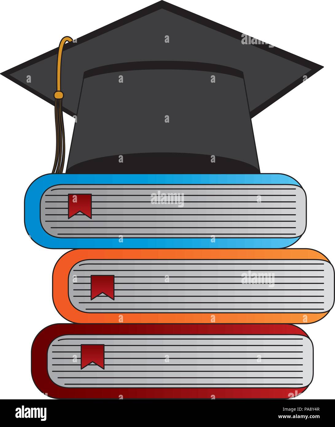 hat graduation with books Stock Vector Image & Art - Alamy