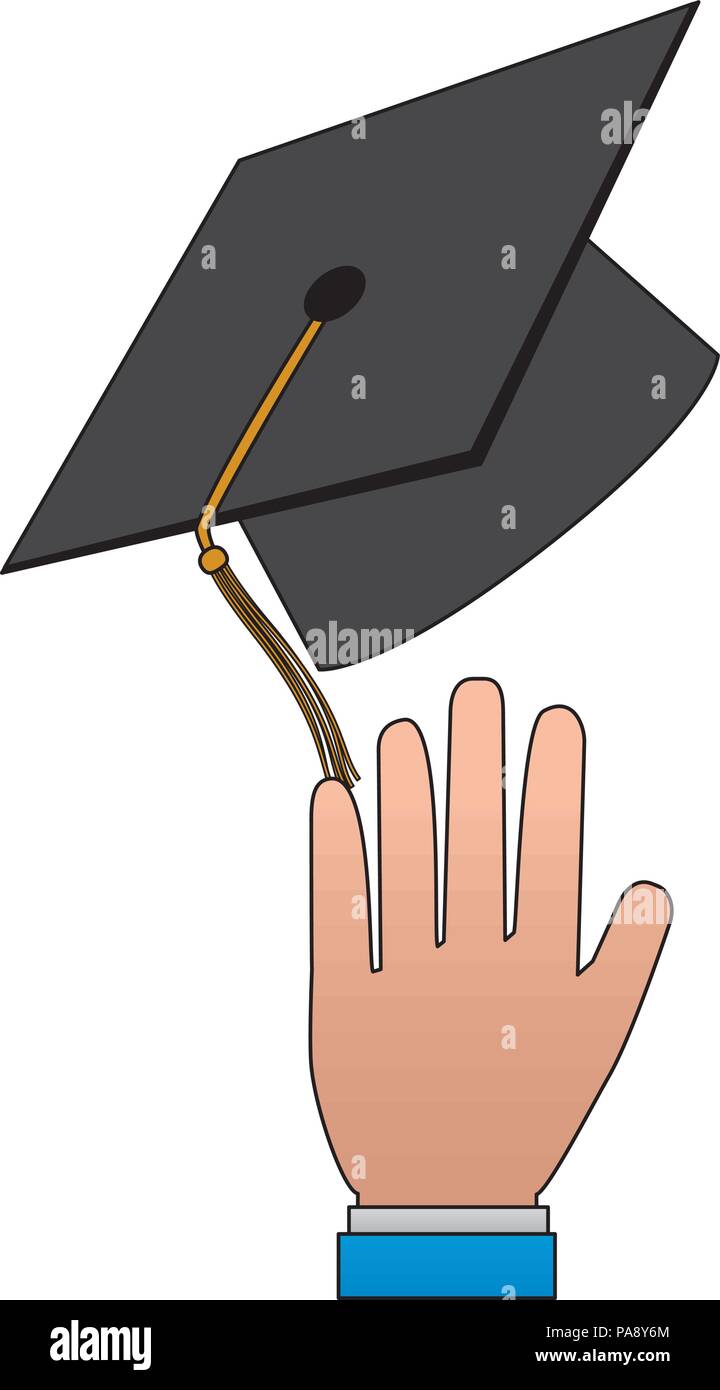 hand with hat graduation Stock Vector Image & Art - Alamy
