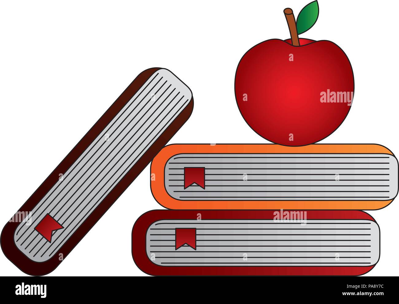 library books with apple Stock Vector Image & Art - Alamy