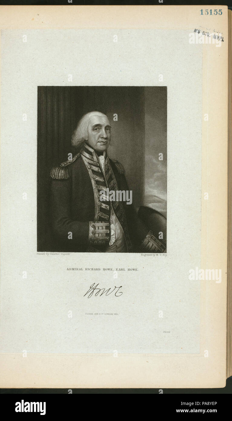 100 Admiral Richard Howe, Earl Howe (NYPL Hades-257184-EM15155 Stock ...