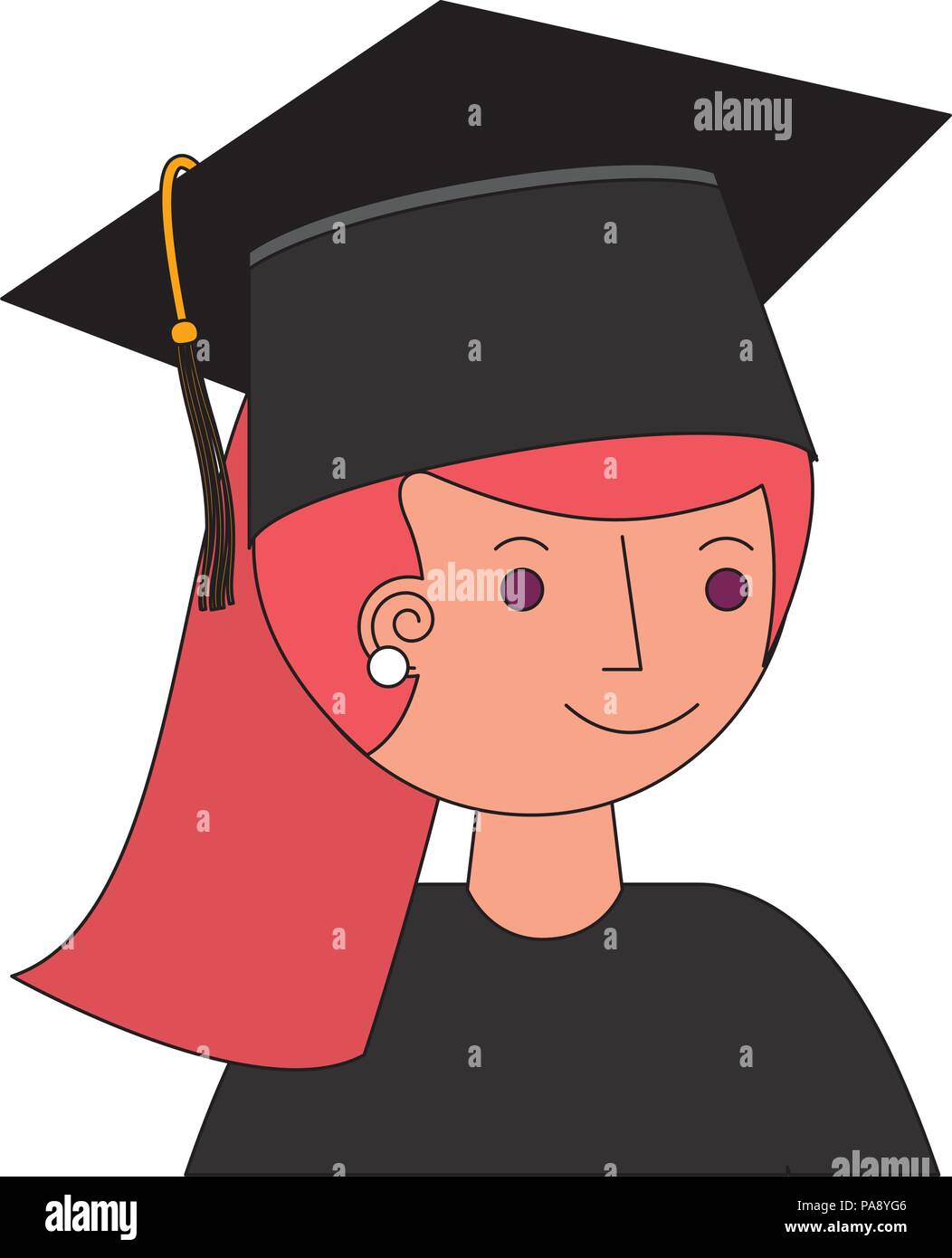student girl graduted avatar character Stock Vector Image & Art - Alamy