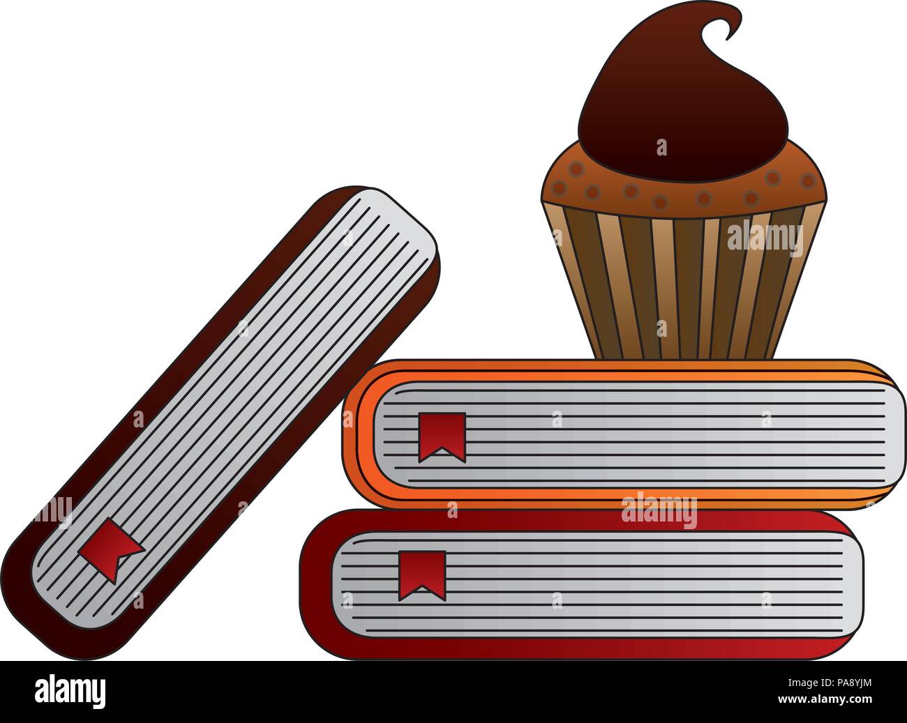 library books with cupcake Stock Vector Image & Art - Alamy