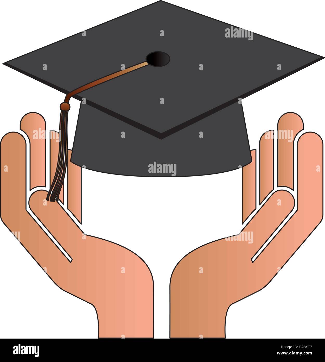 Mortar hat hand Stock Vector Images - Alamy