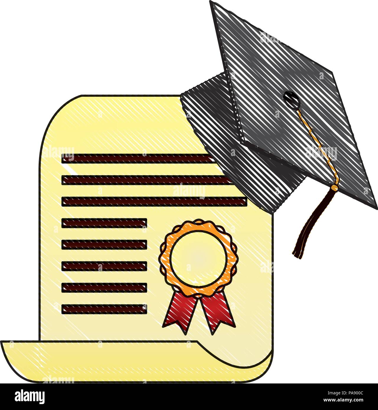 parchment diploma and hat graduation Stock Vector Image & Art - Alamy