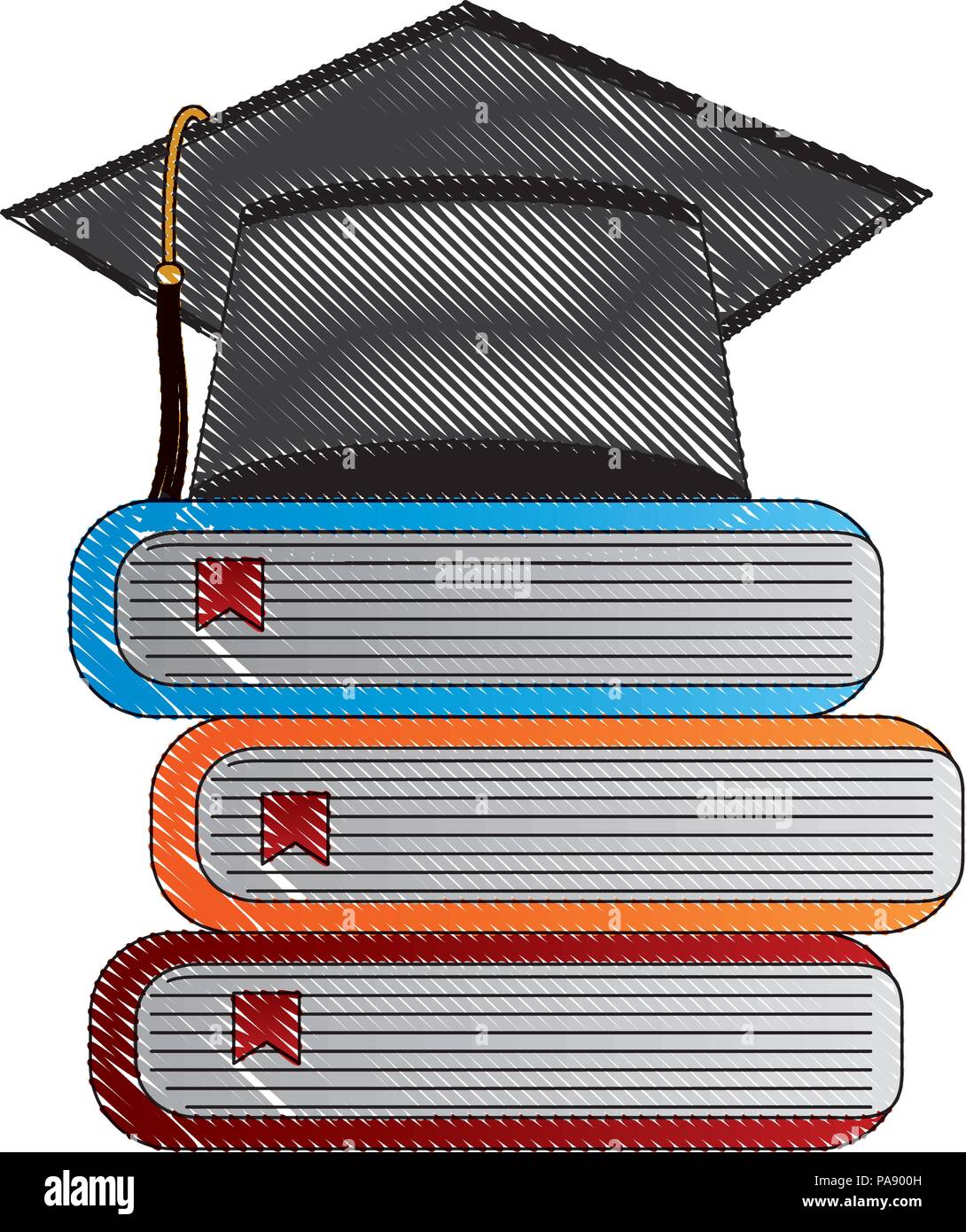 hat graduation with books Stock Vector Image & Art - Alamy