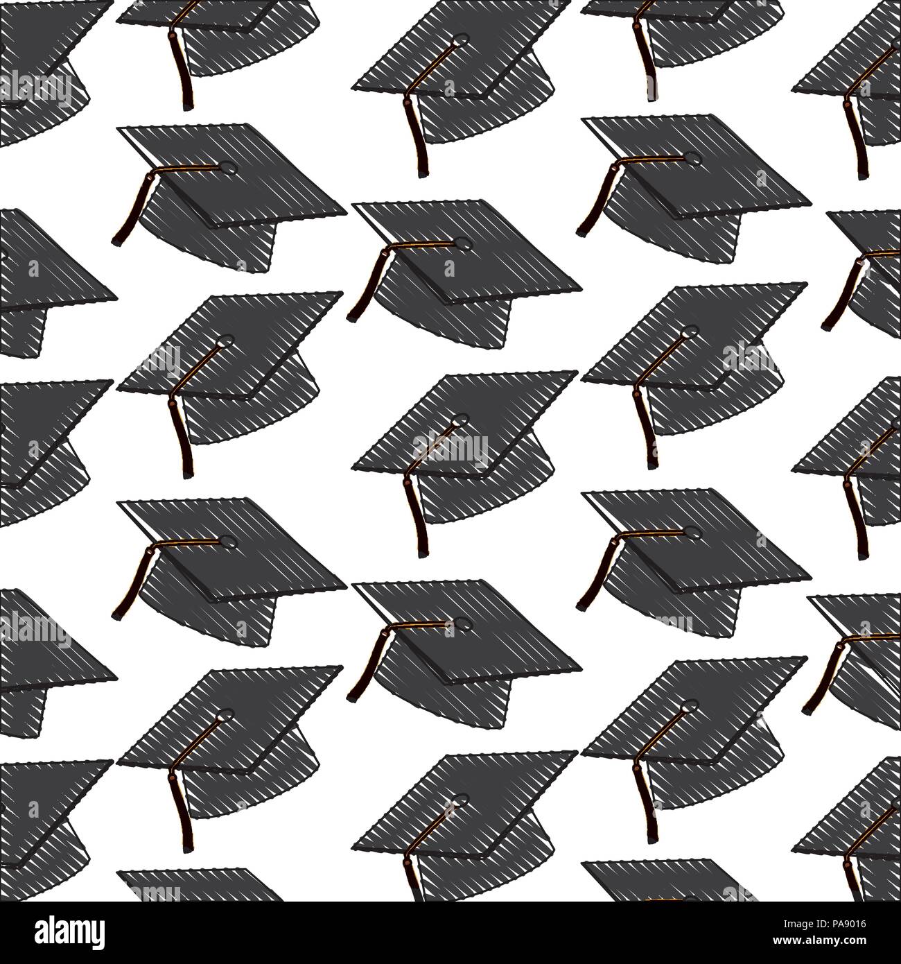 hats graduation pattern background Stock Vector Image & Art - Alamy