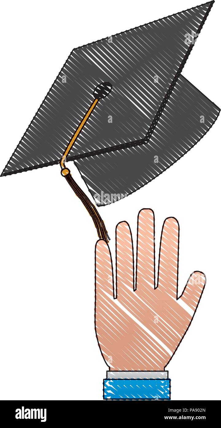 hand with hat graduation Stock Vector Image & Art - Alamy
