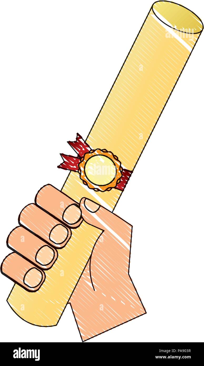 hand with diploma graduation Stock Vector Image & Art - Alamy