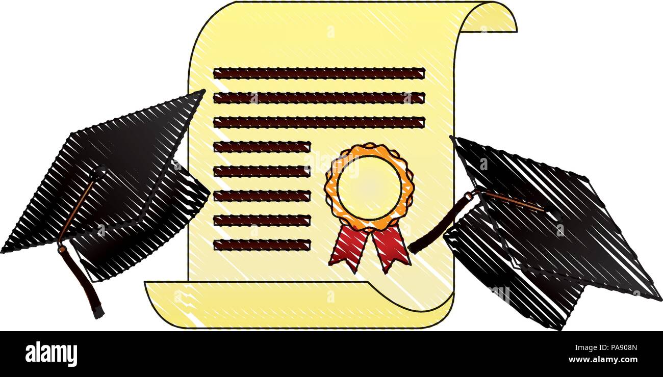 parchment diploma and hat graduation Stock Vector Image & Art - Alamy