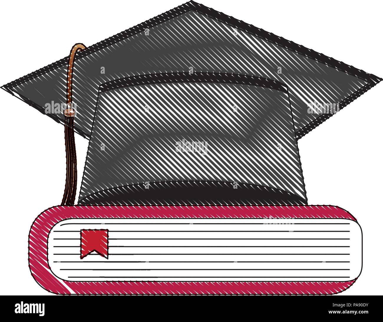 hat graduation with books Stock Vector Image & Art - Alamy