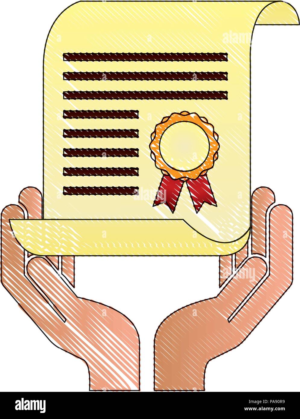 hand with diploma graduation Stock Vector Image & Art - Alamy
