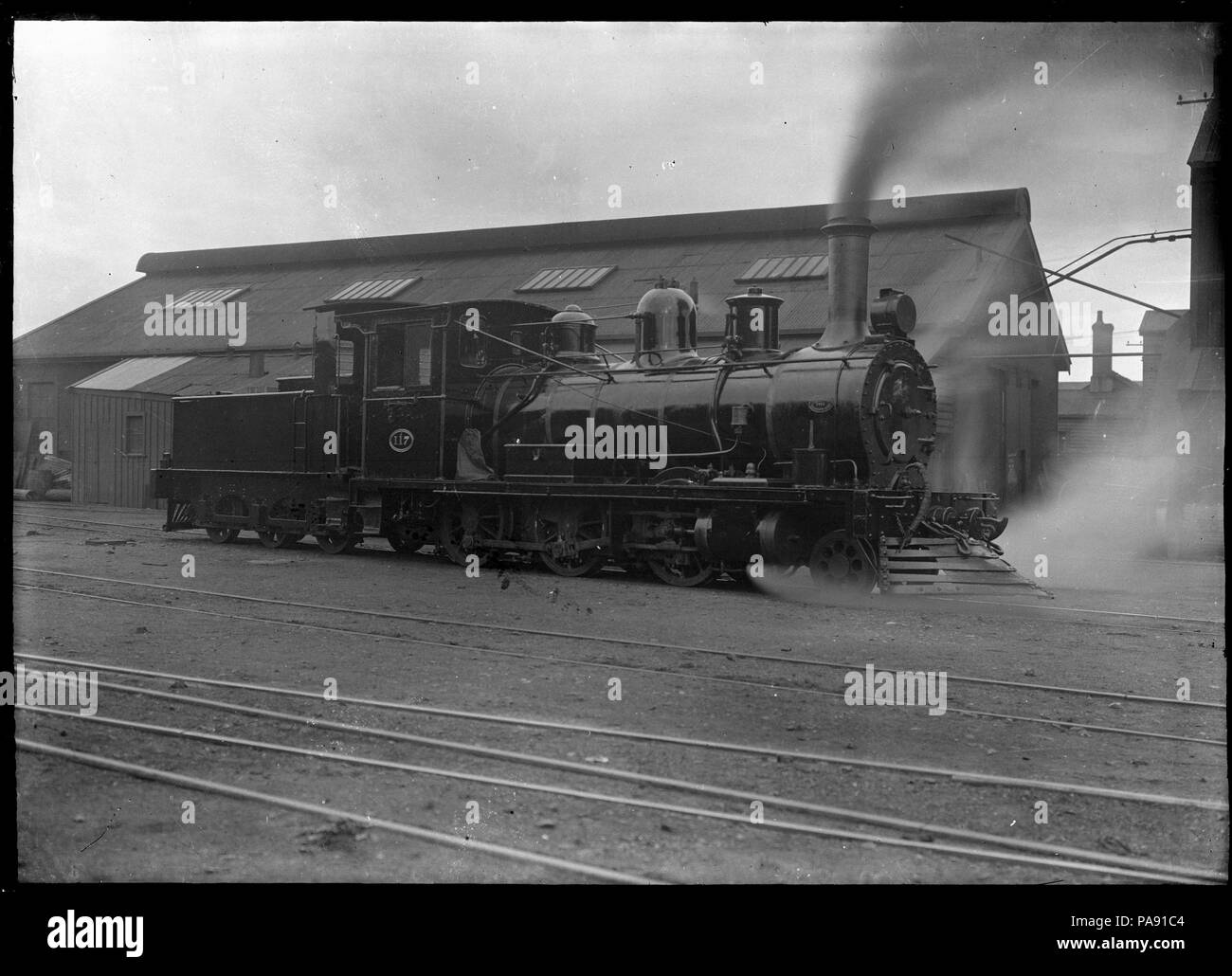 128 J class steam locomotive, NZR 117, 2-6-0 type, Hillside Railway ...