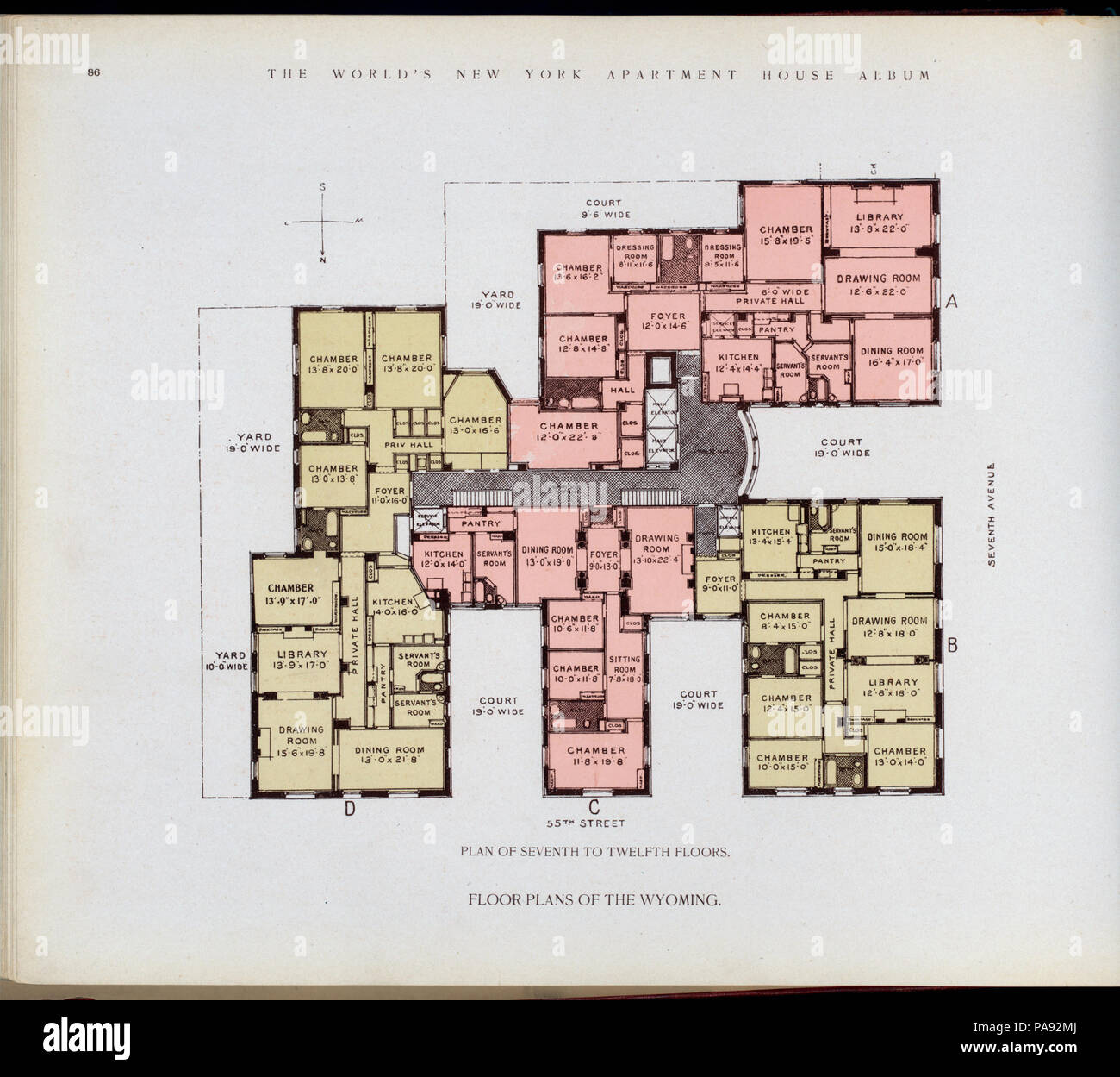 656 Floor plans of The Wyoming (NYPL b11389518-417311 Stock Photo - Alamy