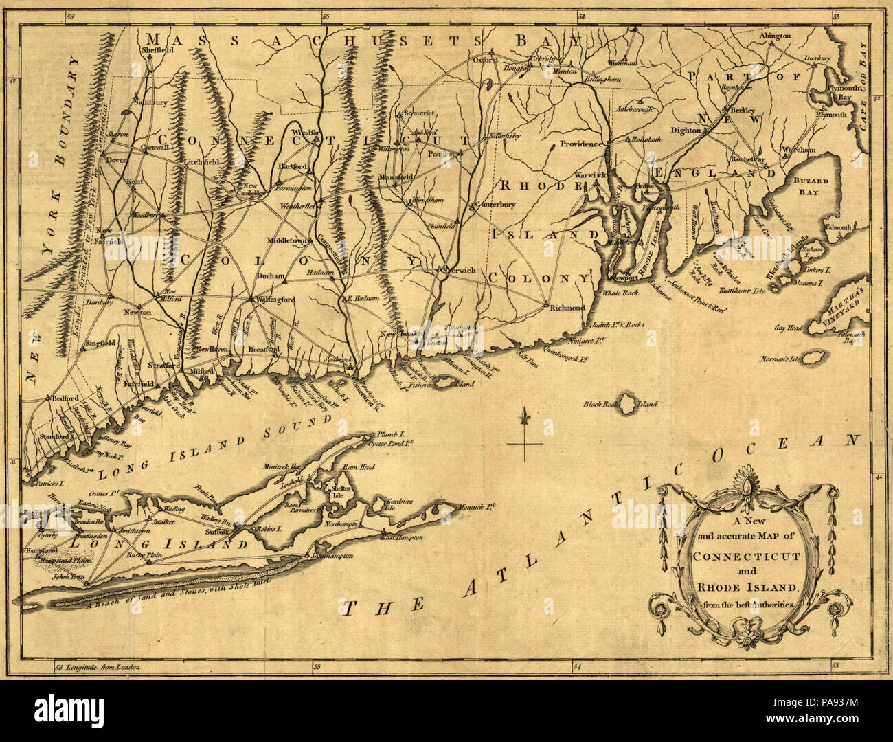 A new and accurate map of Connecticut and Rhode Island, from best ...