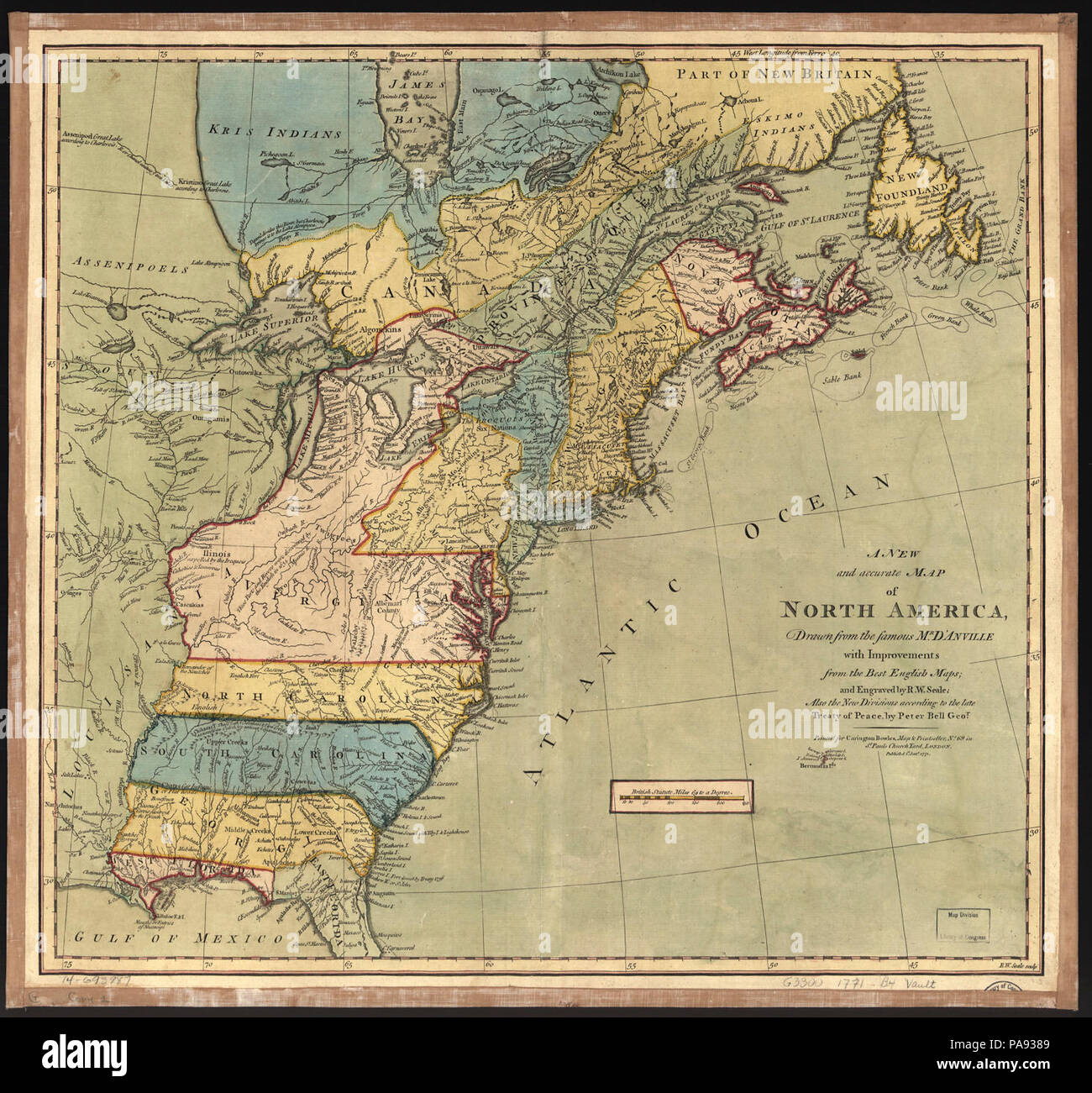 A new and accurate map of North America Stock Photo - Alamy