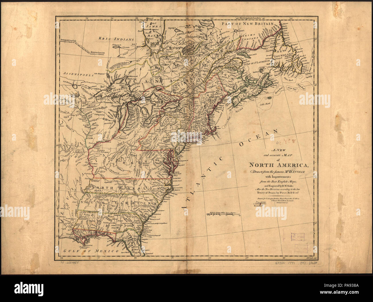 A new and accurate map of North America Stock Photo - Alamy
