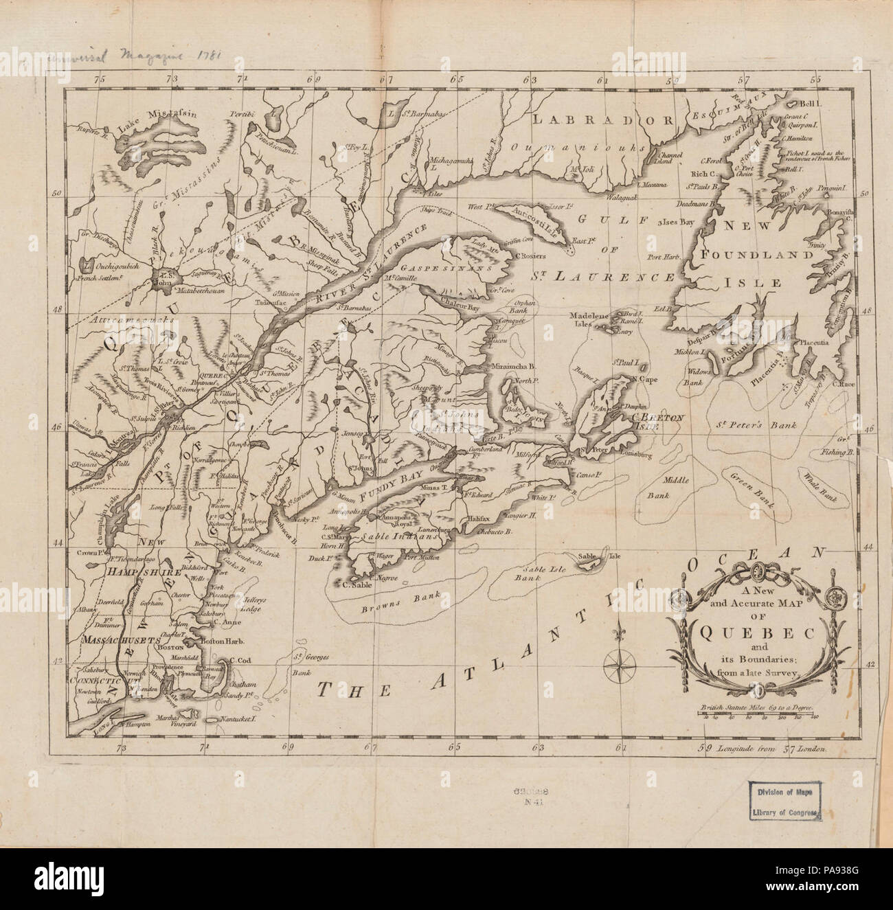A new and accurate map of Quebec and its boundaries from a late survey ...