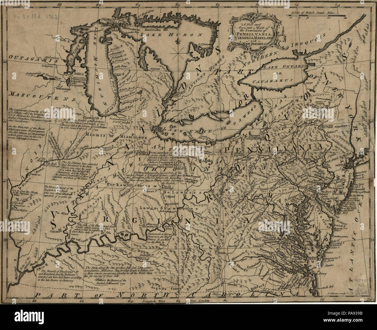 A new and accurate map of the provinces of Pensilvania, Virginia ...