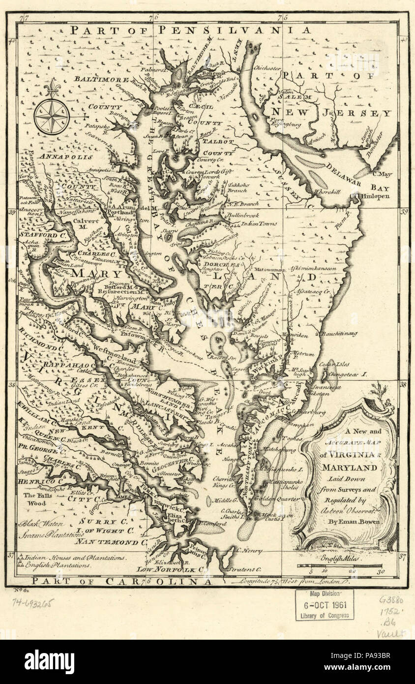 A new and accurate map of Virginia & Maryland Stock Photo - Alamy