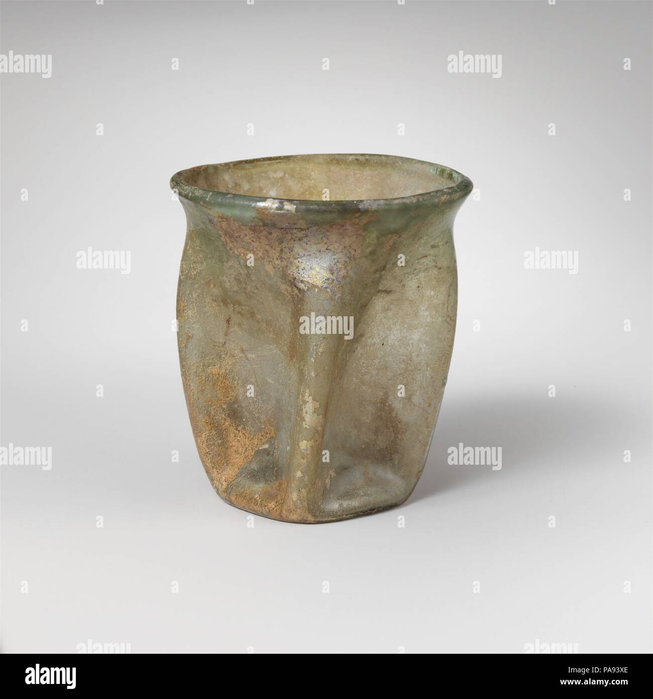 Glass beaker. Culture: Roman. Dimensions: Overall: 3 1/2 in. (8.9 cm ...