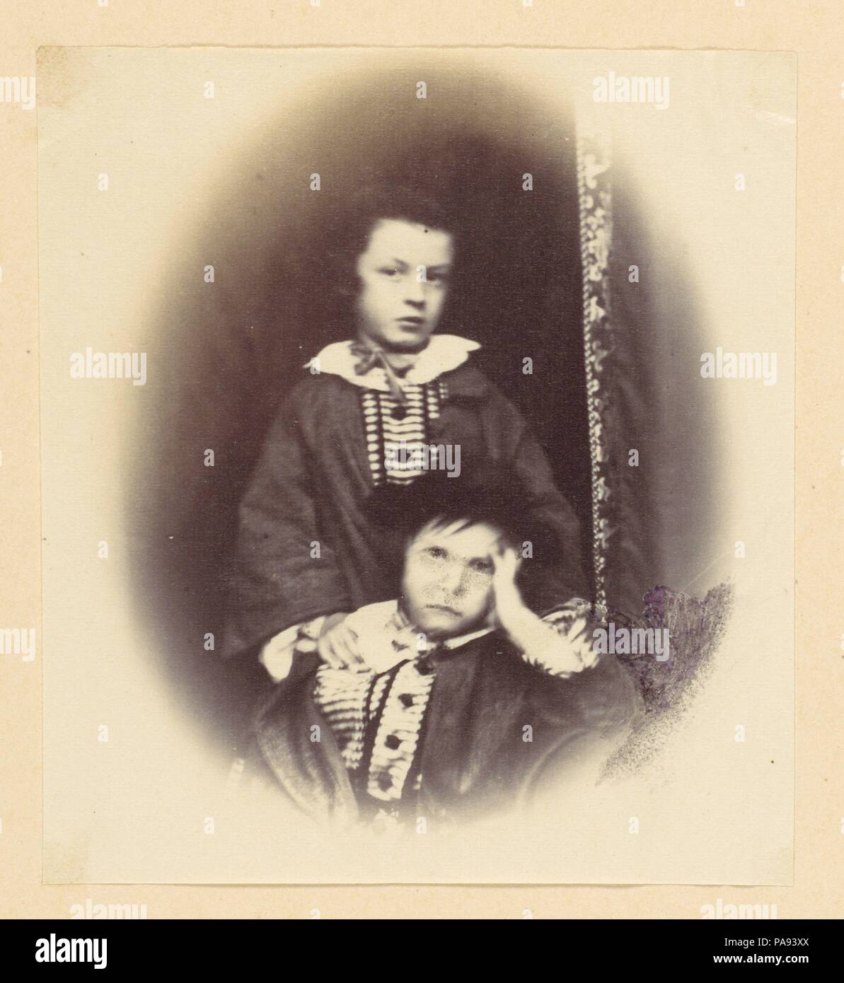 [Vignetted portrait of two children]. Artist: Alfred Capel Cure ...