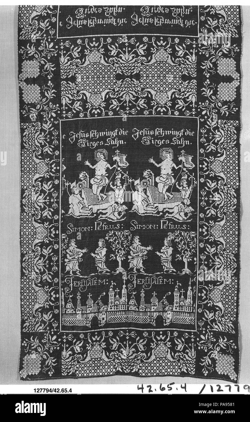 Hanging. Culture: German, Saxony. Dimensions: H. 74 x W. 26 1/4 inches ...