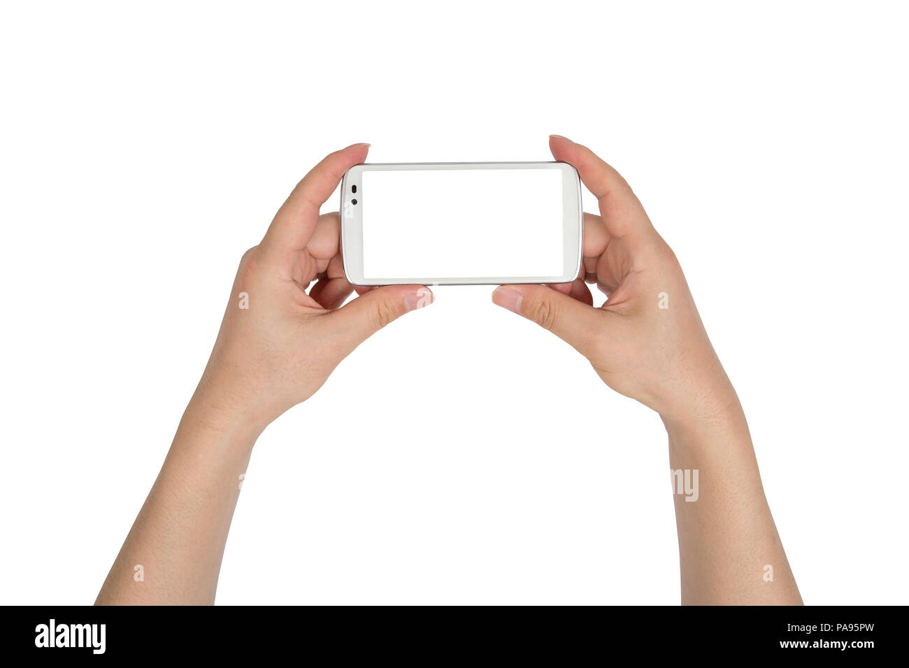 close up hand hold smartphone isolated Stock Photo - Alamy