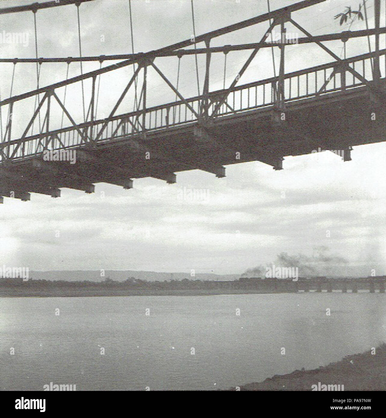 146 Kawabata Bridge with passing train at Shinten River Stock Photo - Alamy