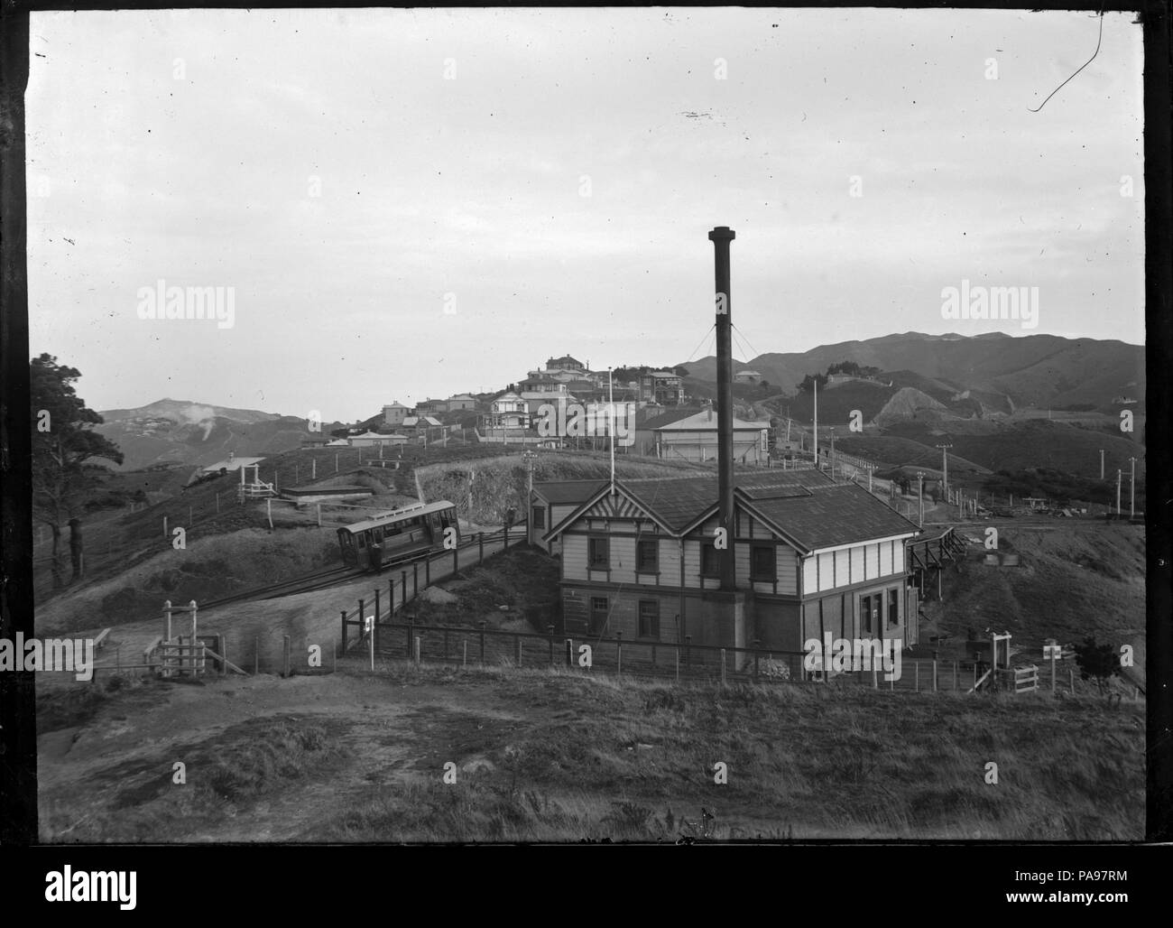 146 Kelburn cable car and power house, Wellington ATLIB 197001 Stock ...