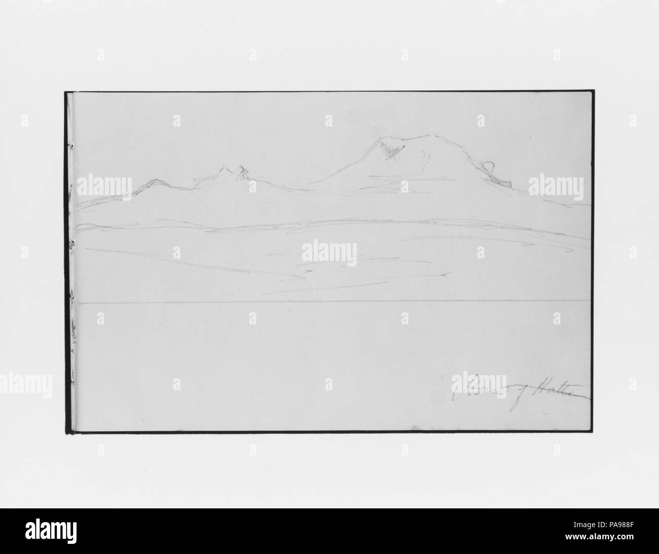 Horn of Haifa (from Sketchbook). Artist: Mary Newbold Sargent (1826-1906). Dimensions: 5 1/4 x 8 ...