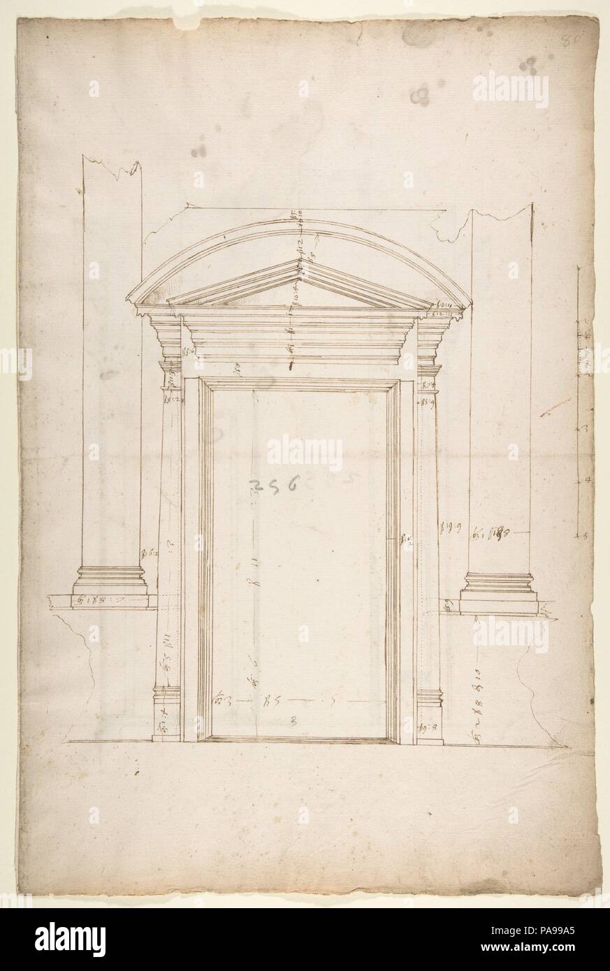 San Lorenzo, Library, entry portal to library, elevation (recto) San ...