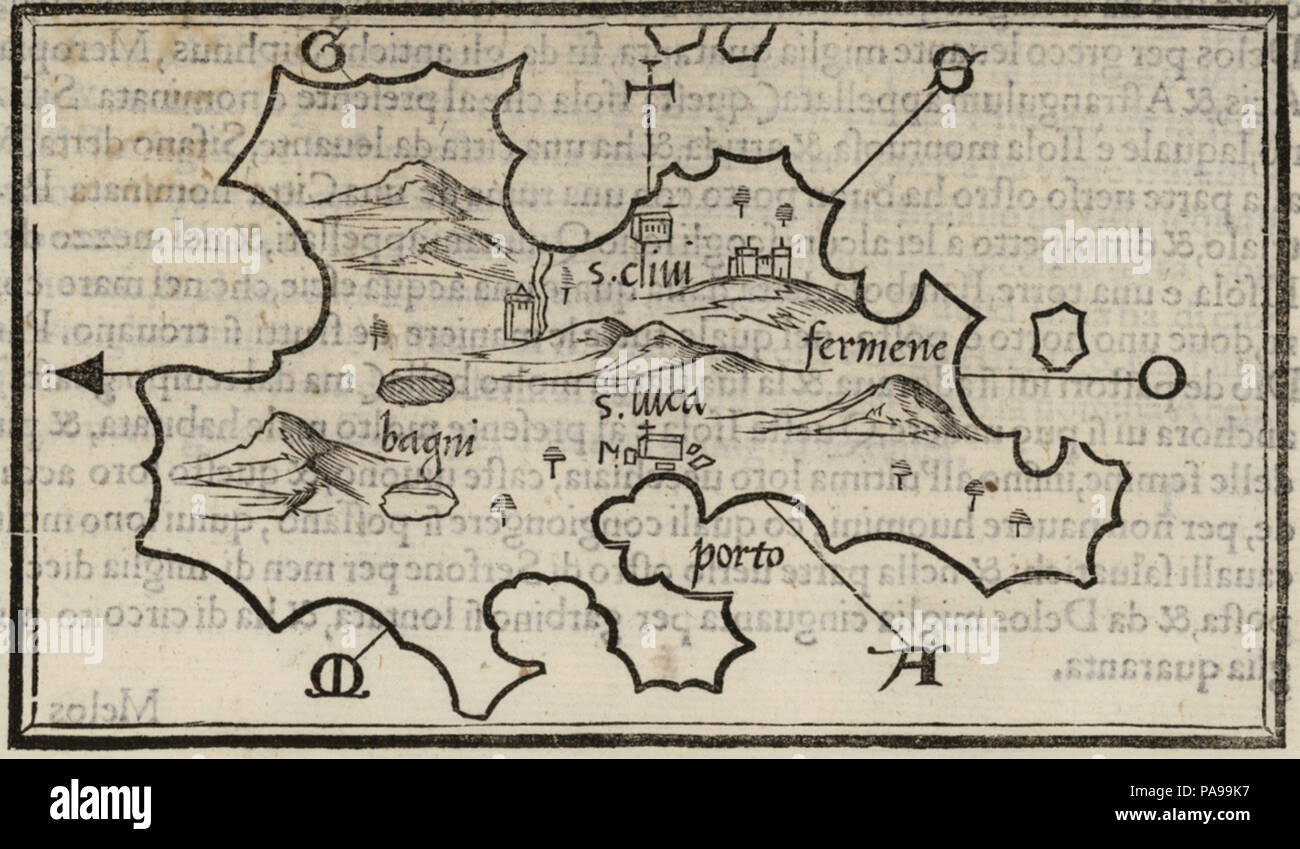 166 Map of Kythnos - Bordone Benedetto - 1547 Stock Photo - Alamy