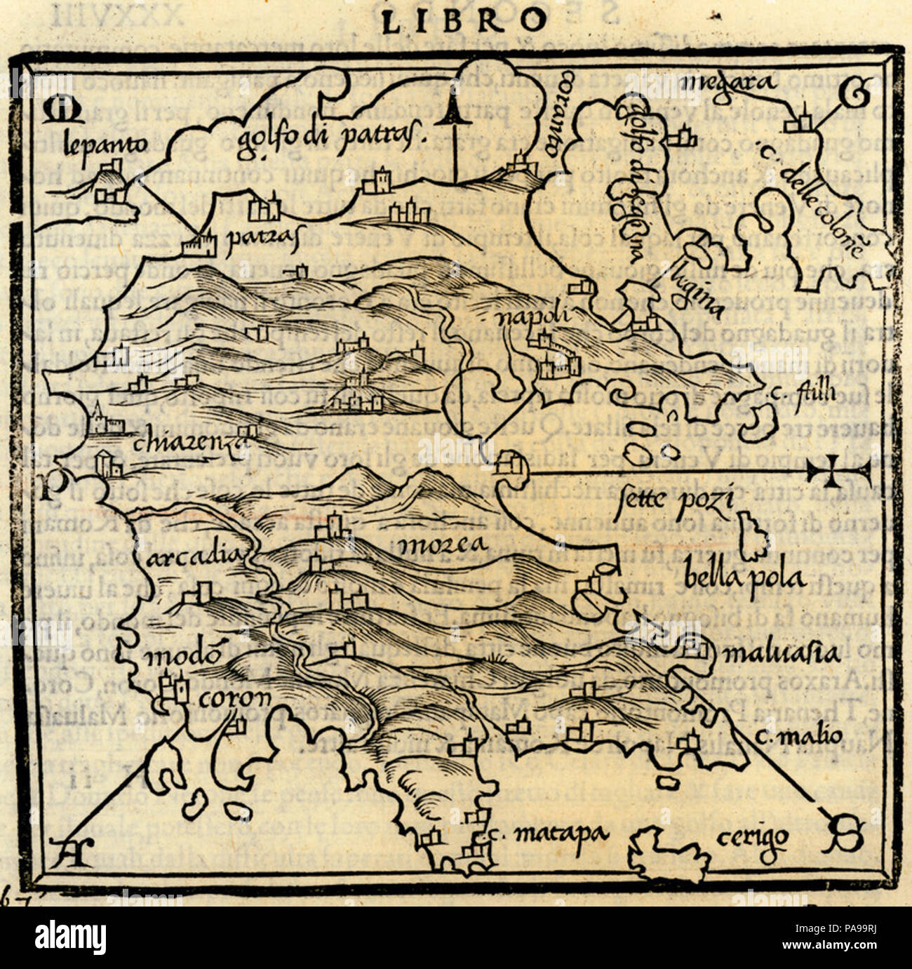 Peloponnese map hi-res stock photography and images - Alamy