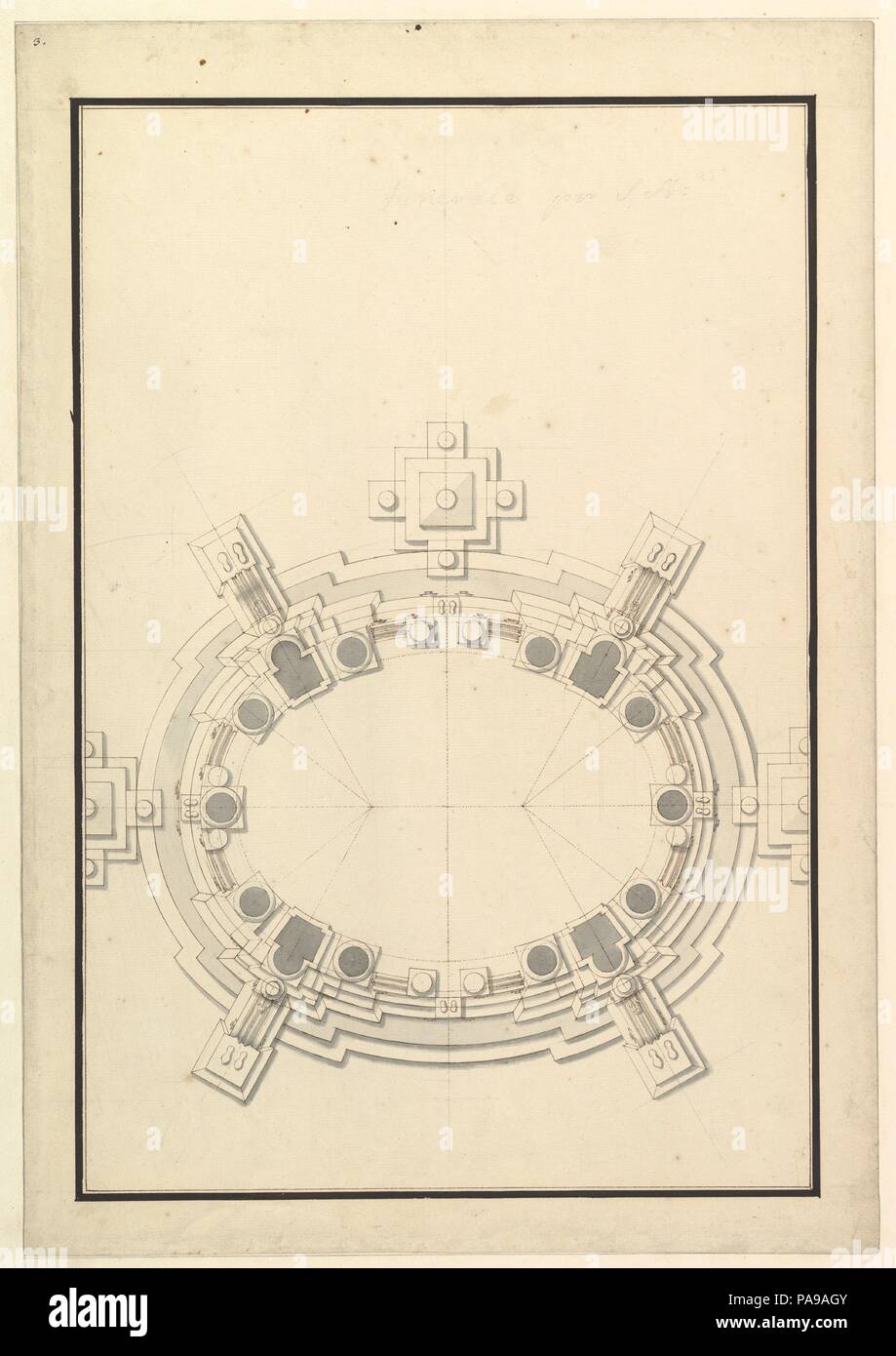 Ground Plan for a Catafalque for a Prince of Lorraine. Artist: Workshop ...