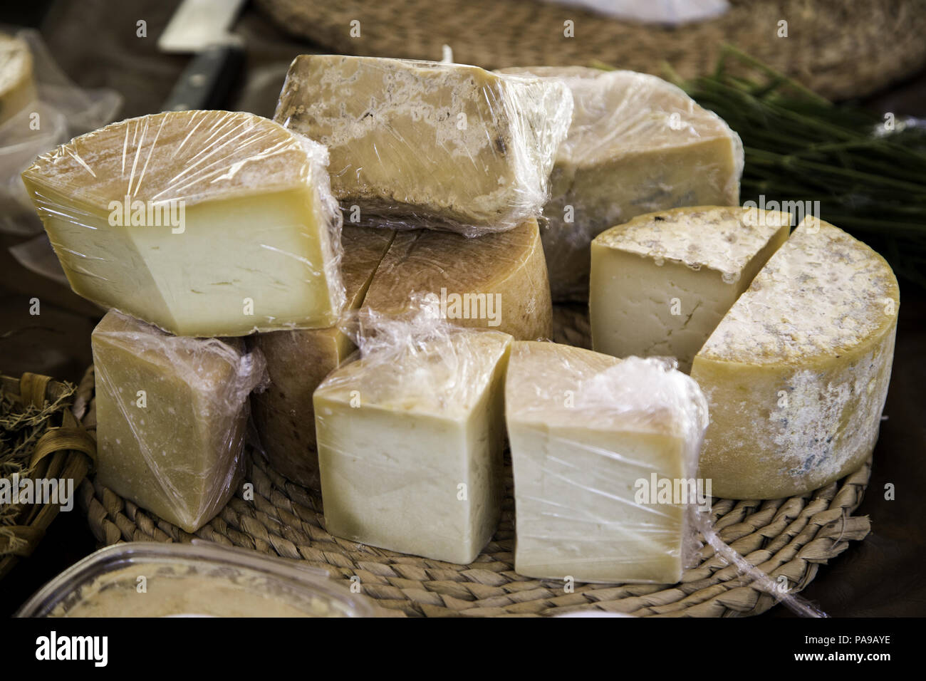 Cured old cheese, detail of dairy product Stock Photo - Alamy