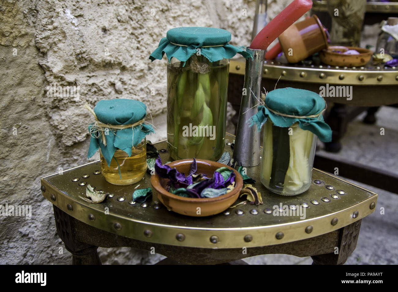 Ancient witchcraft items, witches detail and spells Stock Photo - Alamy