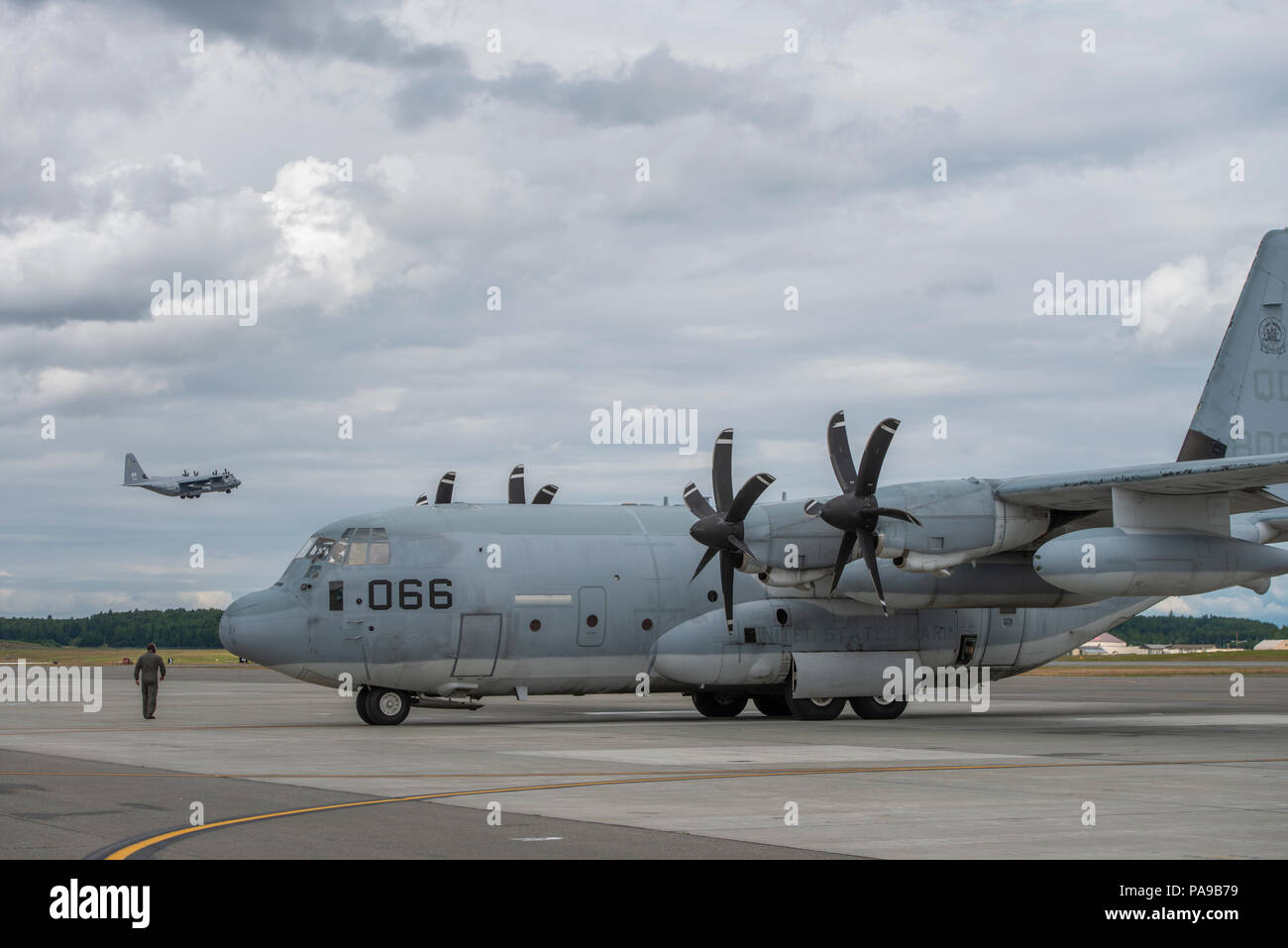 U.S. Marine Corps KC-130J Hercules with Marine Aerial Refueler ...
