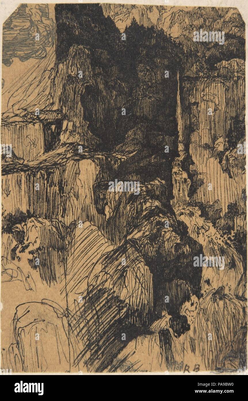 The Crevasse. Artist: Rodolphe Bresdin (French, Montrelais 1822-1885 ...