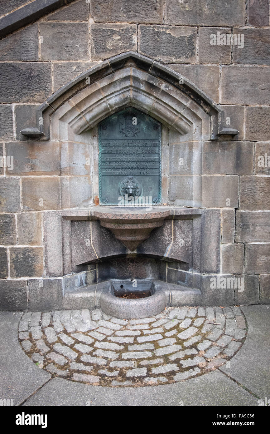 Detail of the outside building of Lancaster Castle, United Kingdom ...