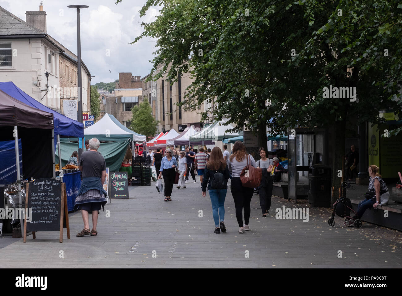 Shopping in the lively Market Street area of Lancaster city centre with ...