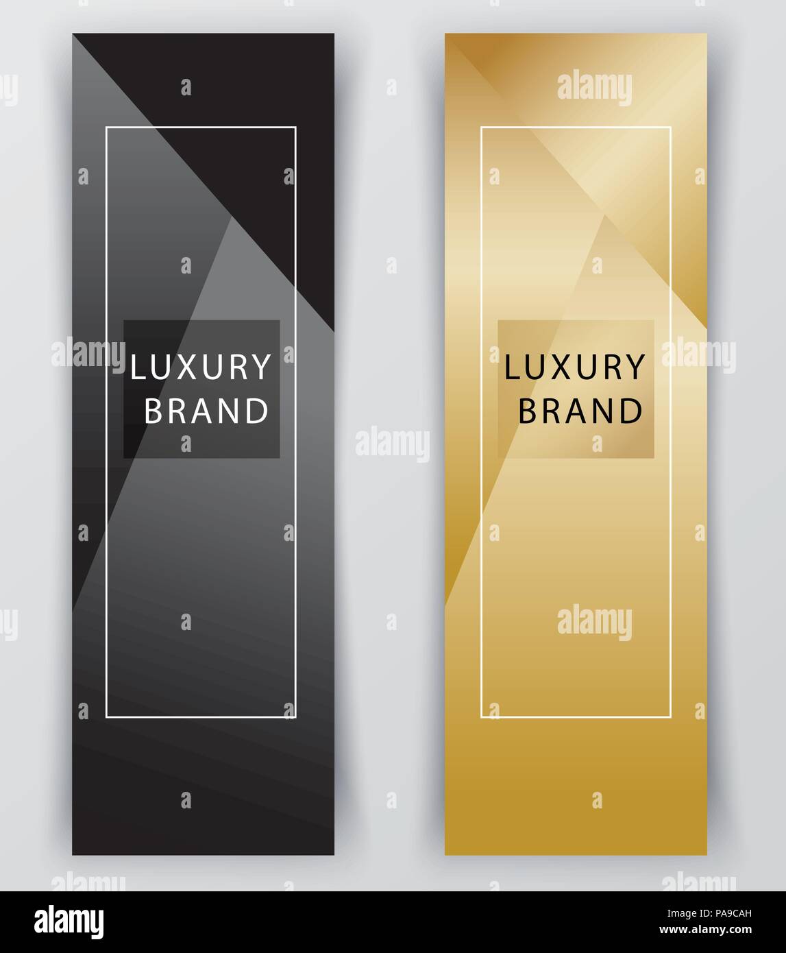 Vertical luxury gold black banners. Triangle vector background Stock ...