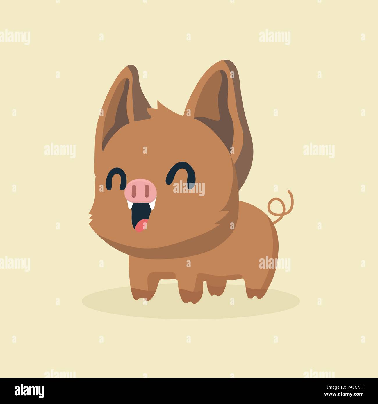 Cute Cartoon Wild Boar. Funny Vector Animal Stock Vector Image & Art ...